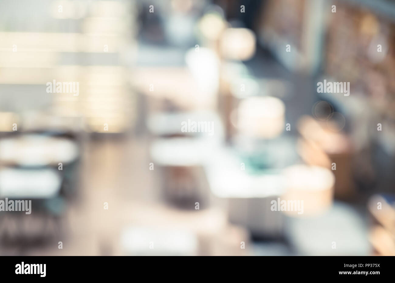 aerial view of hallway of library with bookshelf library in university ...