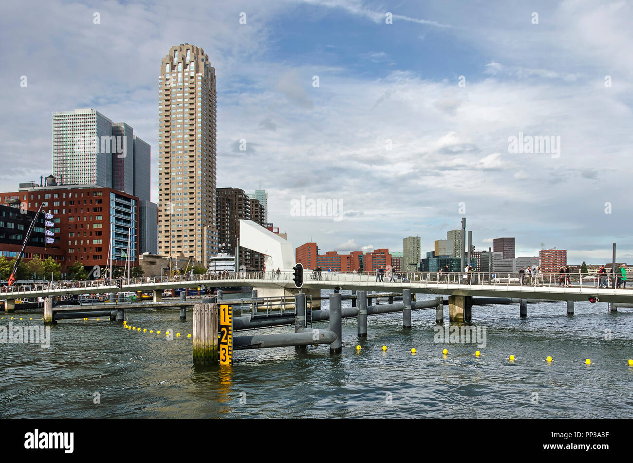 Rotterdam, The Netherlands, September 8, 2018: pedestrians crossing the ...