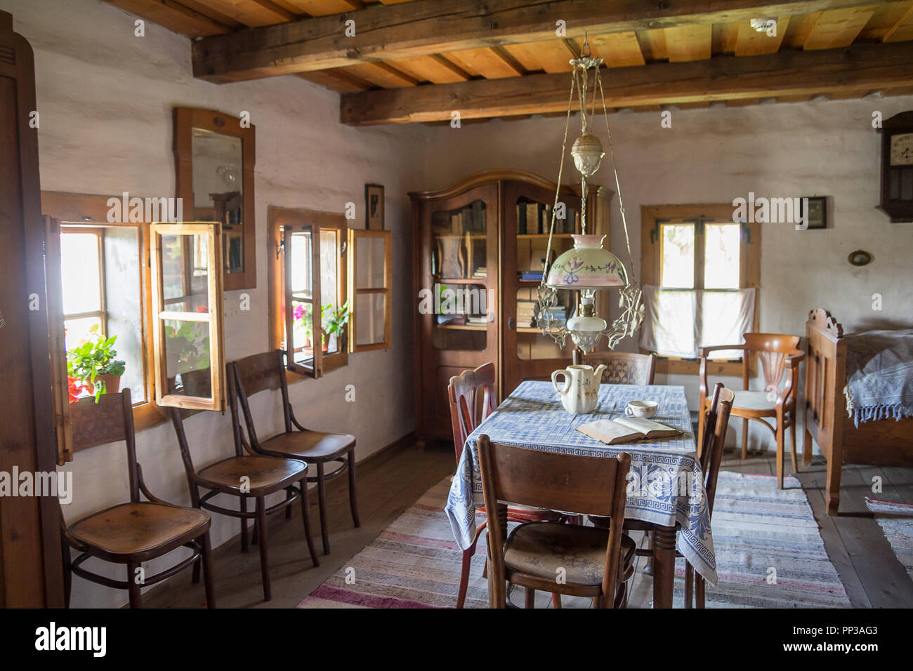 PRIBYLINA, SLOVAKIA - AUGUST 2018: Interior of typical Slovak rustic ...