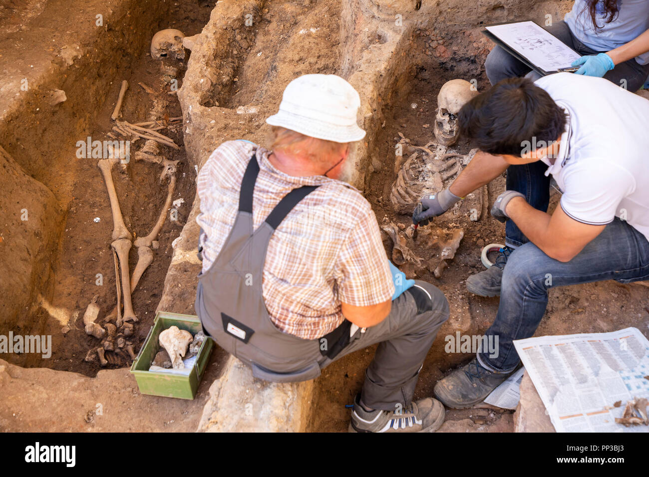 Excavation at the town hall parking lot in Pforzheim, Baden ...