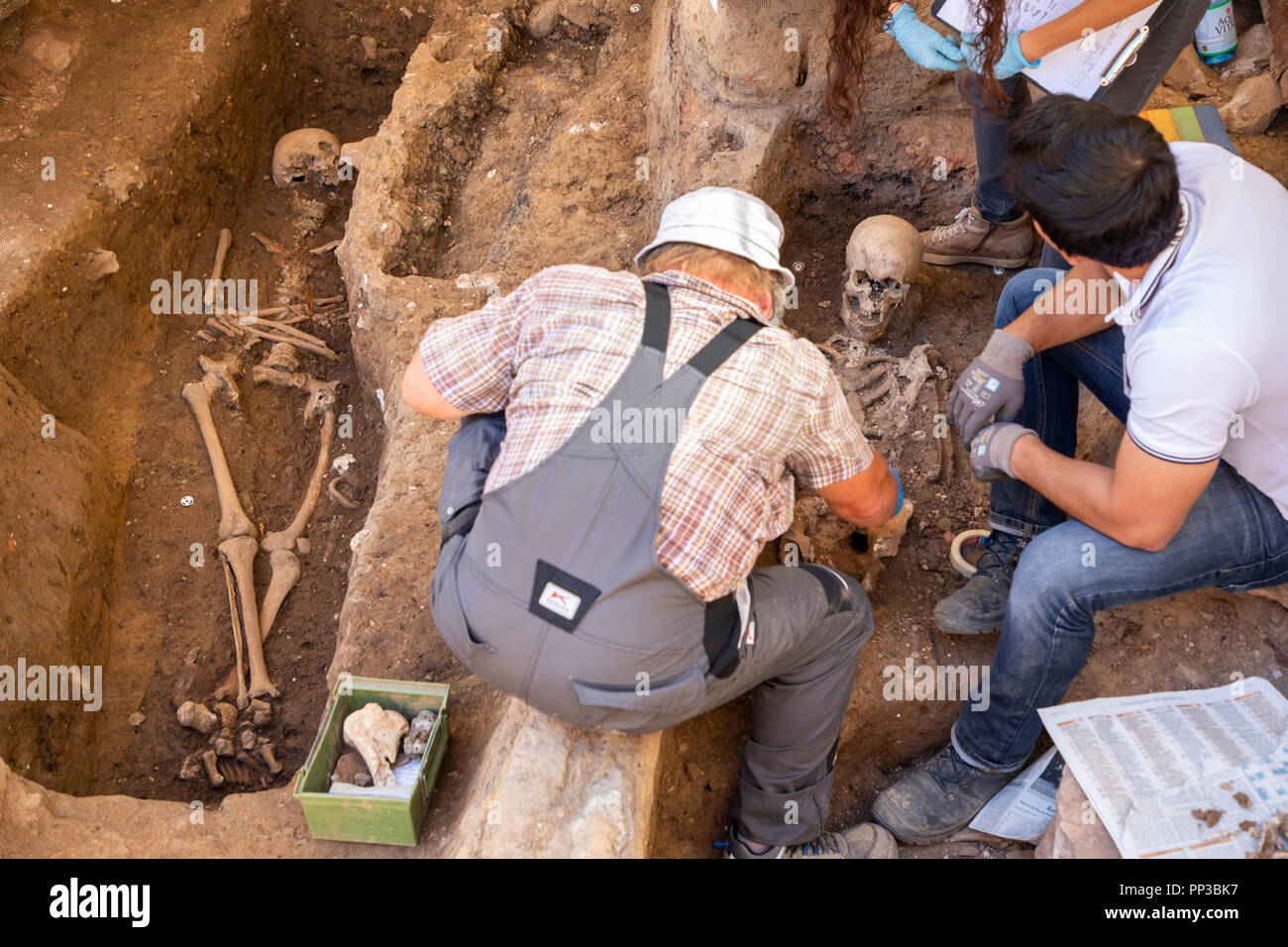 Excavation at the town hall parking lot in Pforzheim, Baden ...