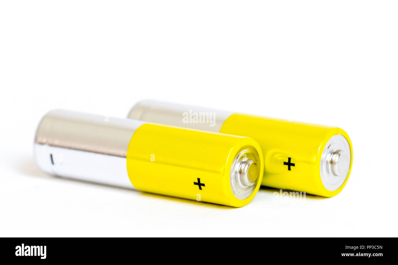 Yellow aa battery Cut Out Stock Images & Pictures - Alamy