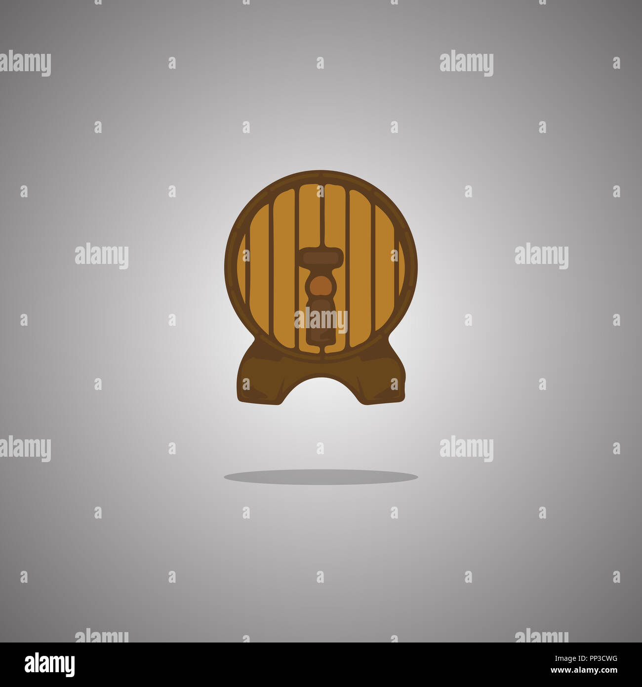 Beer barrel. illustration. Gray background with gradient Stock Photo ...