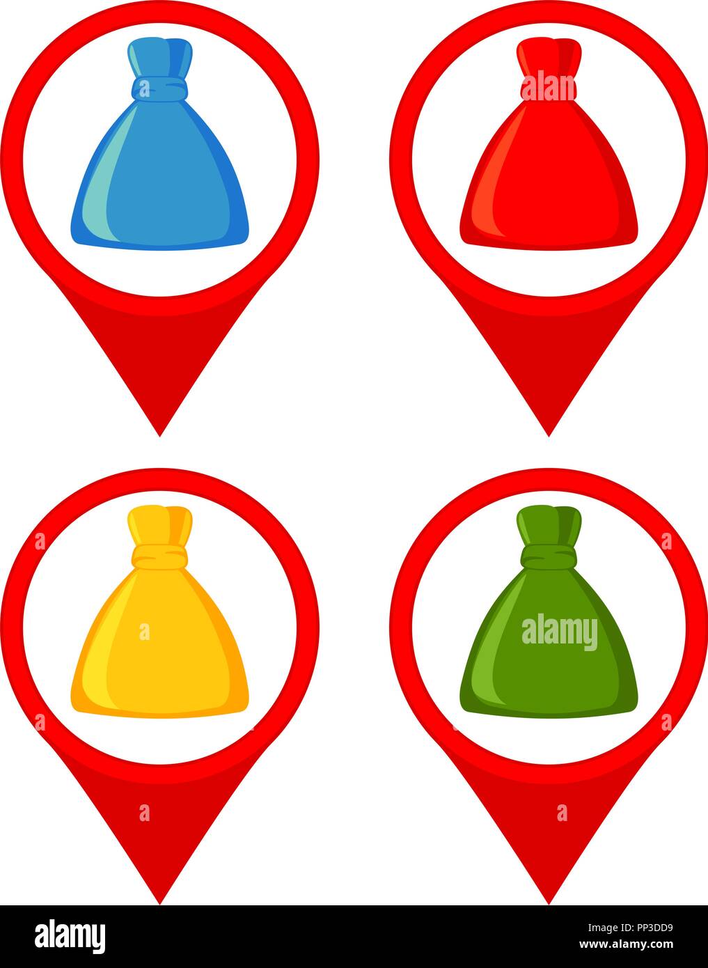 Colorful cartoon xmas presents location marker set Stock Vector Image ...