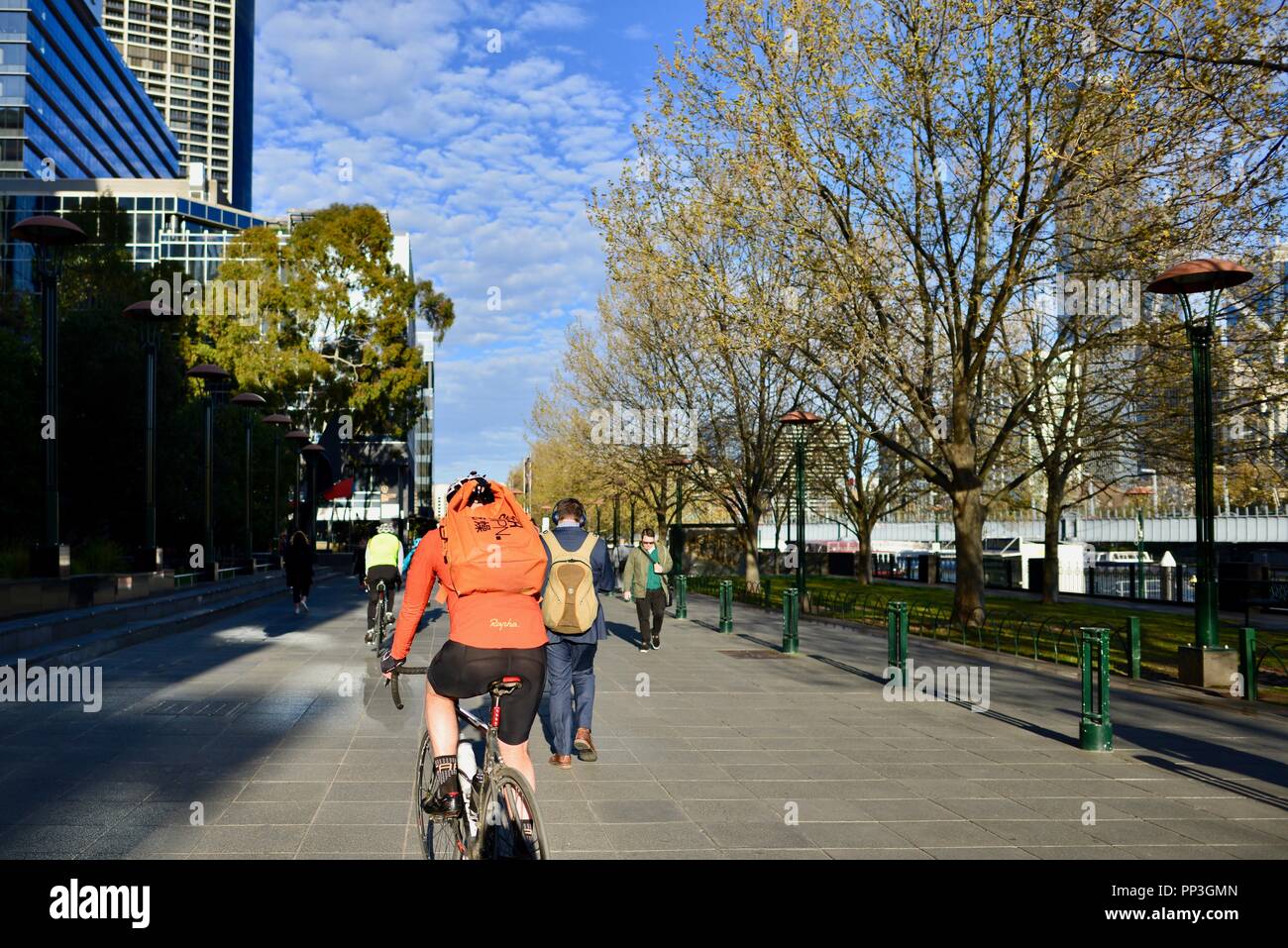 Cyclists riding on a path, Melbourne VIC, Australia Stock Photo - Alamy