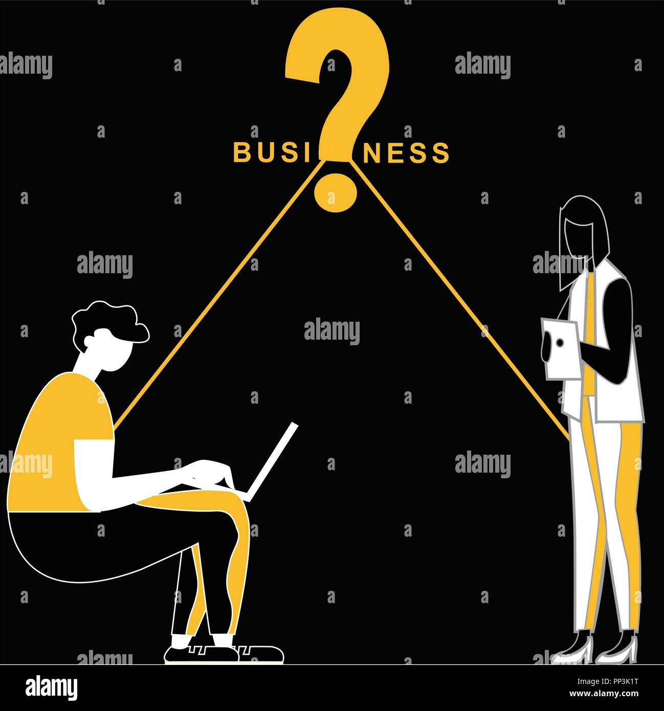 Business opportunity question among people Stock Vector Image & Art - Alamy
