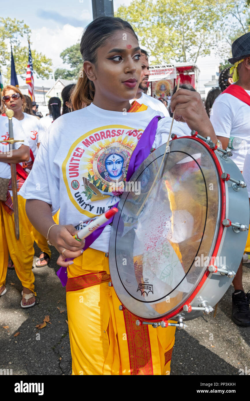 A beautiful Hindu woman playing the drums in South Richmond Hill ...