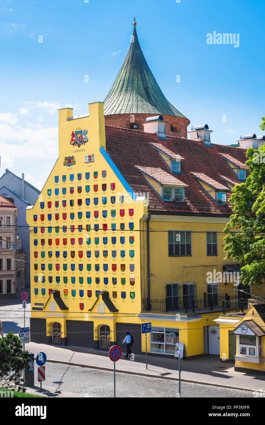 Jacob's Barracks Riga, view of the yellow gable end wall of the Jacob's ...
