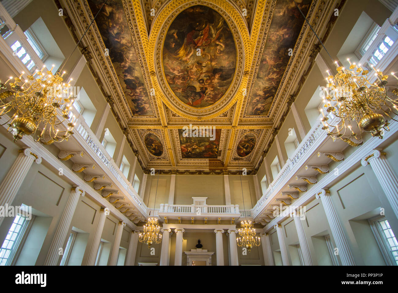 Banqueting House interior, a landmark London building in Whitehall ...