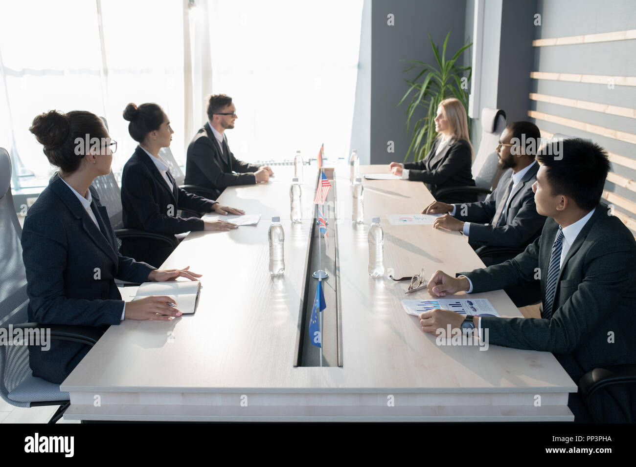 International meeting at boardroom Stock Photo - Alamy