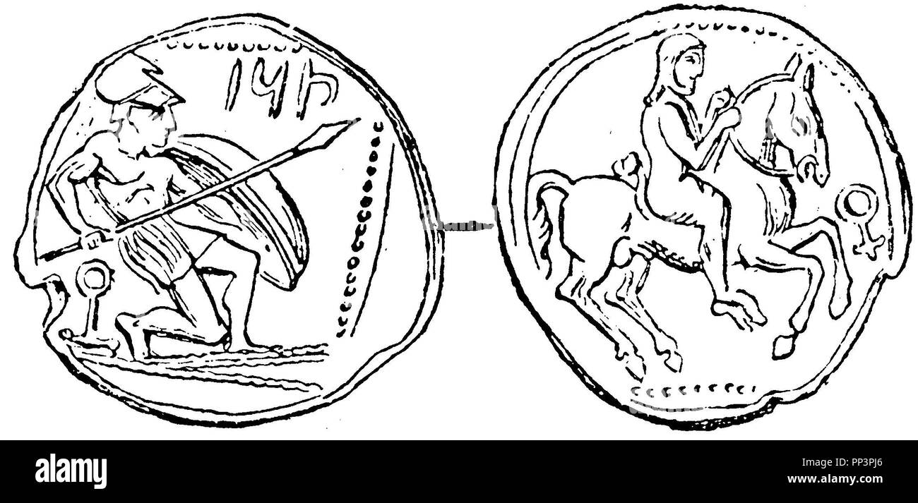 Fighting Hoplite and Satrap. (Persian silver coin struck in Tarsus ...