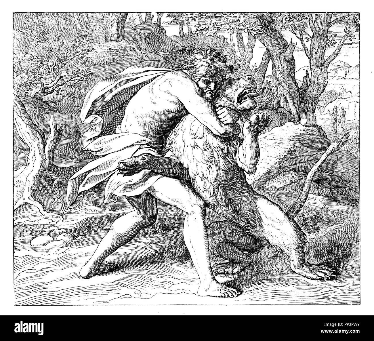 Samson's heroic deed, Julius Schnorr von Carolsfeld Stock Photo - Alamy
