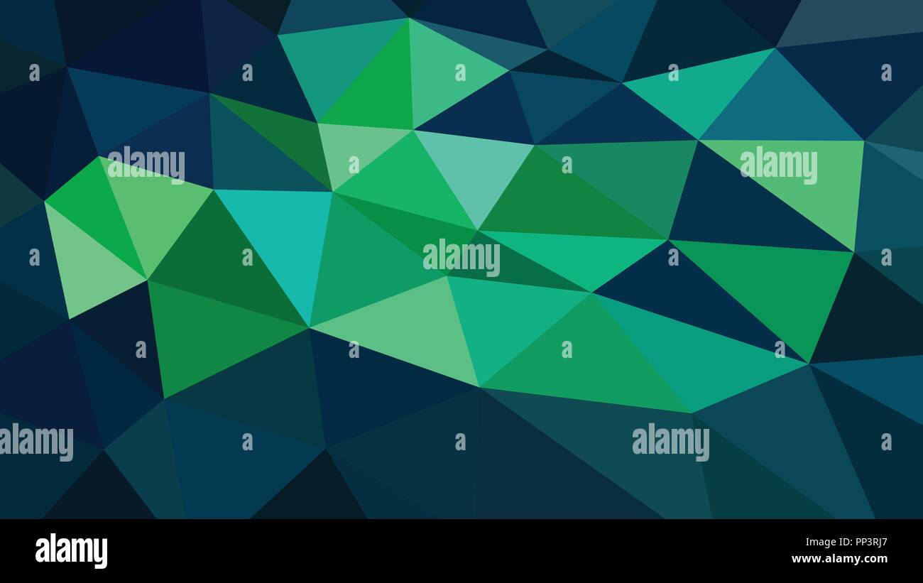 wide abstract vector geometric triangle background - green and blue ...