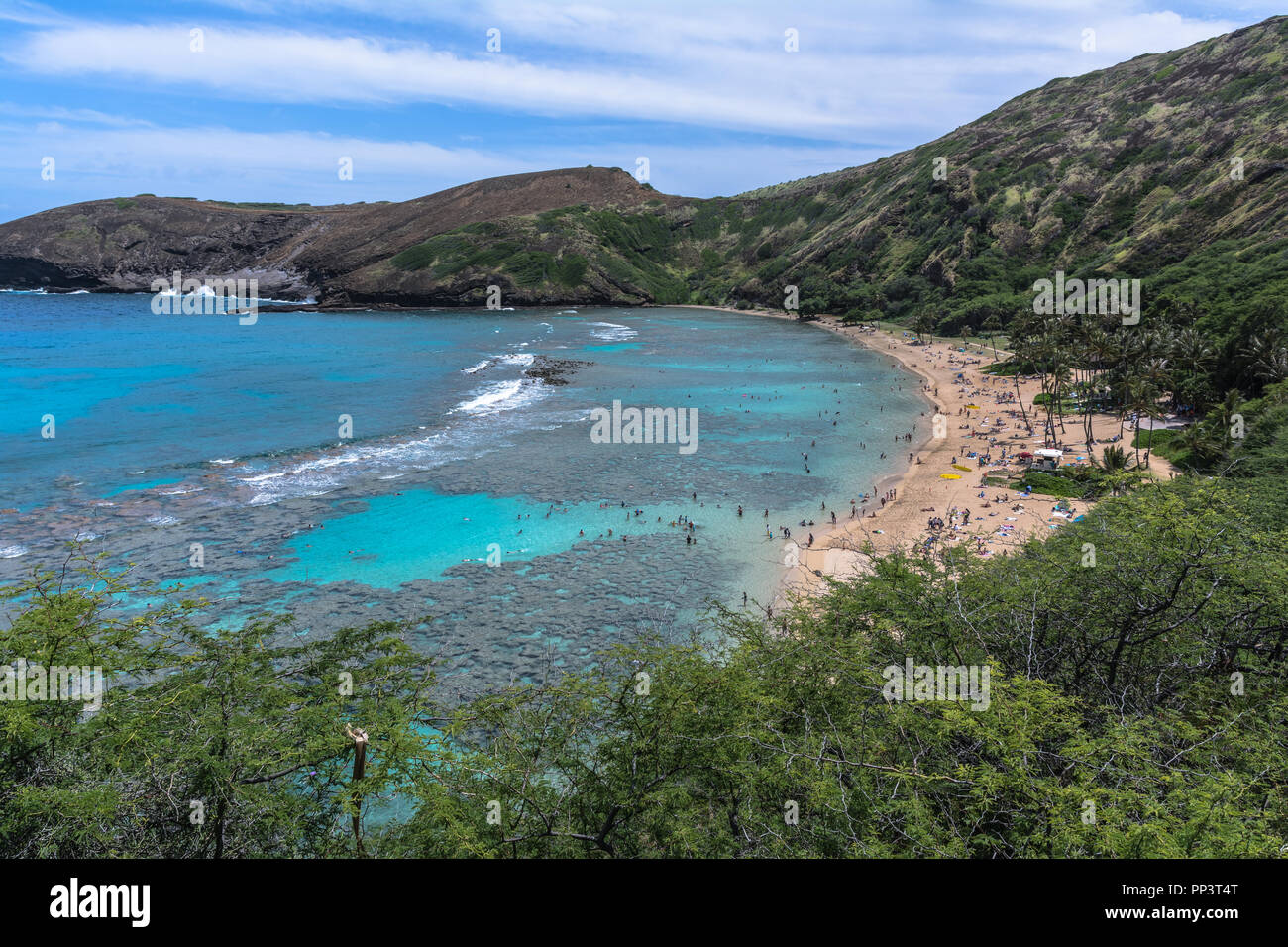 View of Hanauma Bay from above, Oahu, Hawaii Stock Photo - Alamy