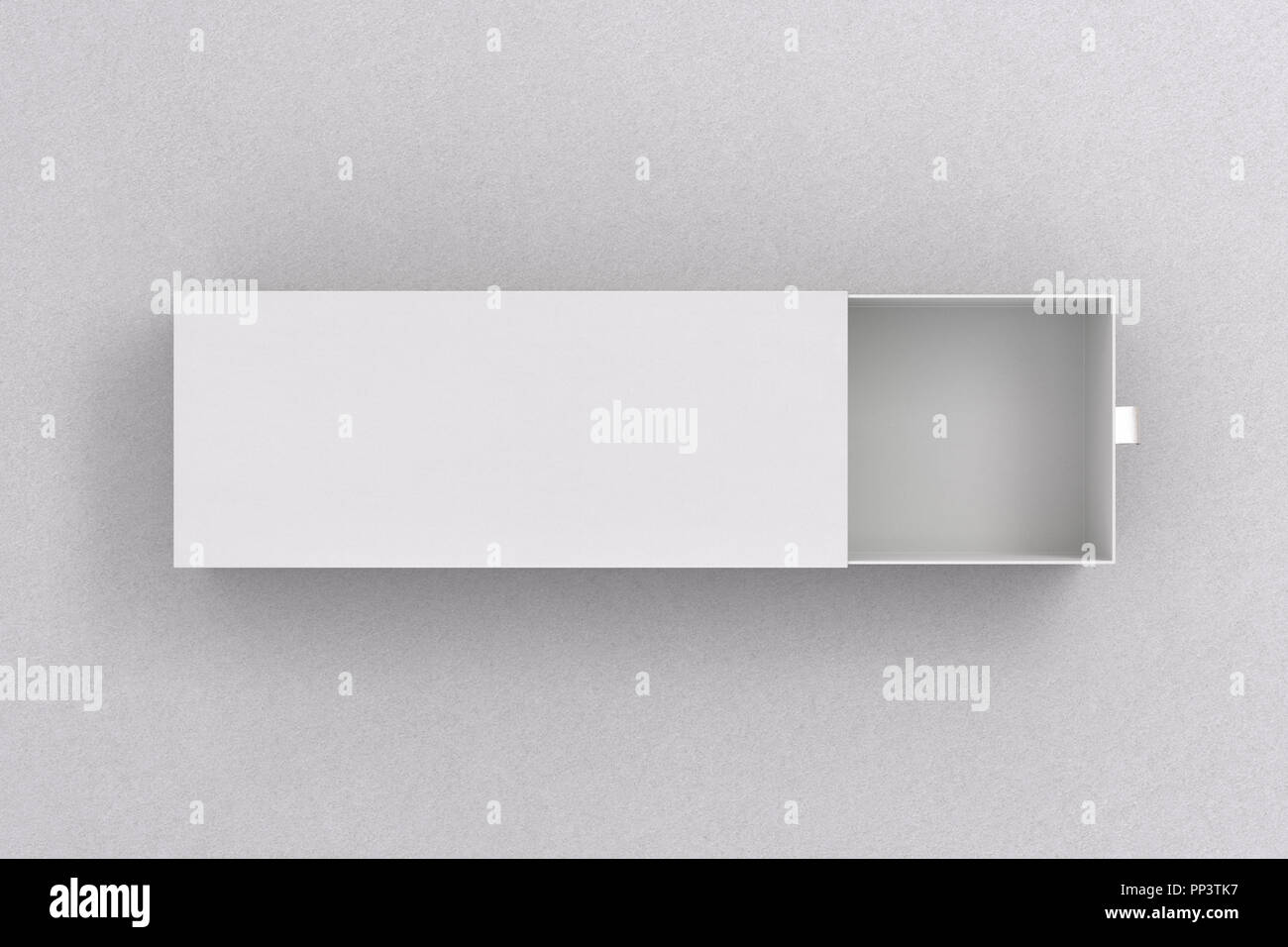 Open white blank empty long box on white background. 3d illustration ...