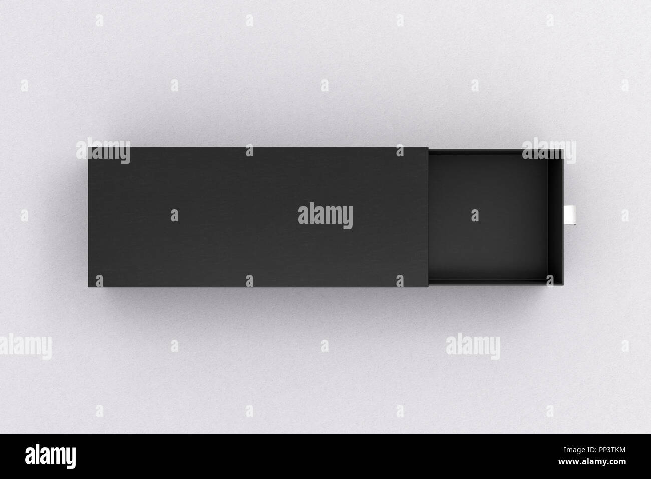 Open black blank empty long box on white background. 3d illustration ...