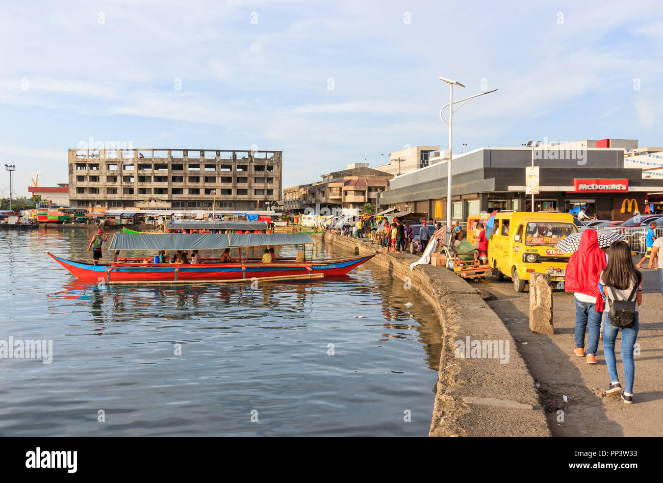 Tacloban City, Leyte, Philippines - June 13, 2018: Boat In Tacloban ...