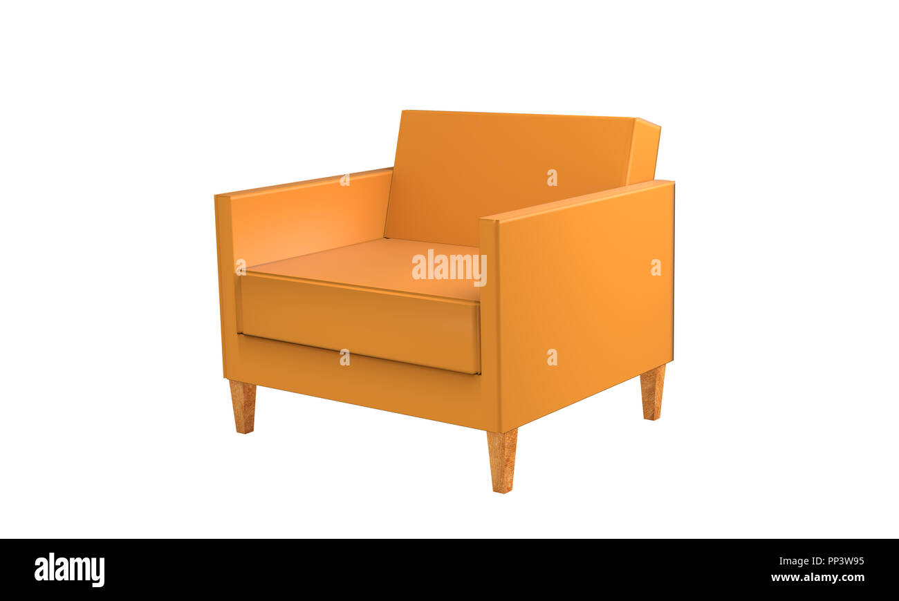 3d orange modern chair isolated on white background Stock Photo - Alamy