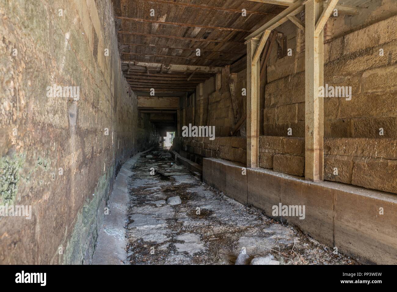Dry water channel on the Danube in Regensburg, Germany Stock Photo - Alamy