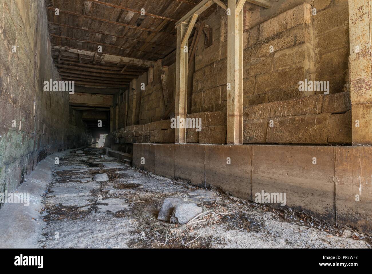 Dry water channel on the Danube in Regensburg, Germany Stock Photo - Alamy