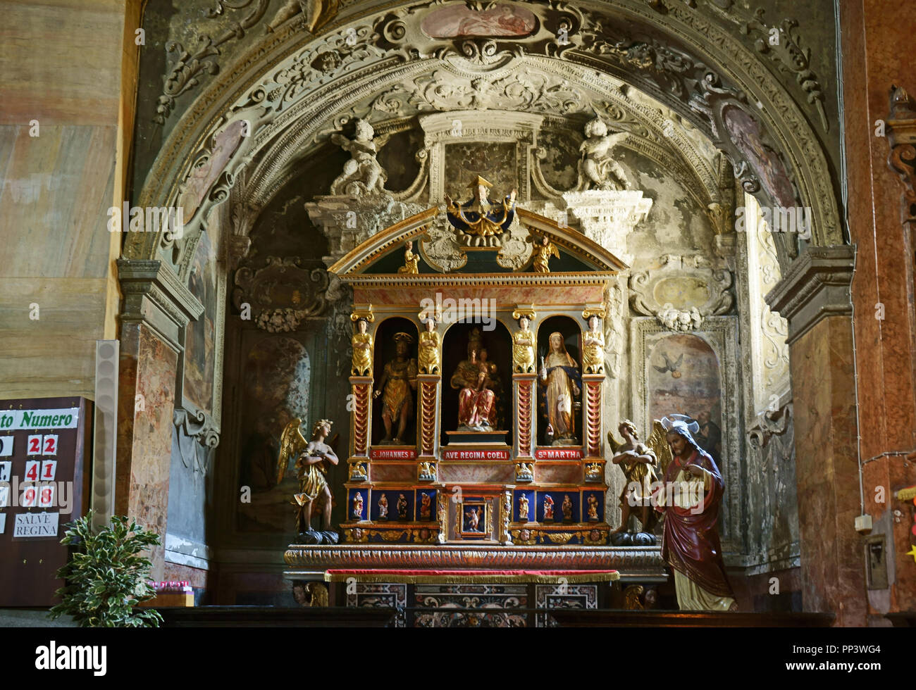 Historic town Varzo, altar of renaissence church , Valle Divedro ...