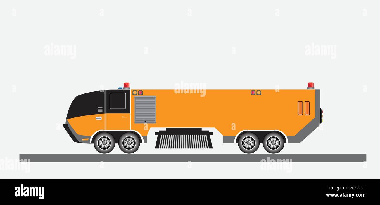 Street Sweeper Truck Vector and illustration on white background Stock ...