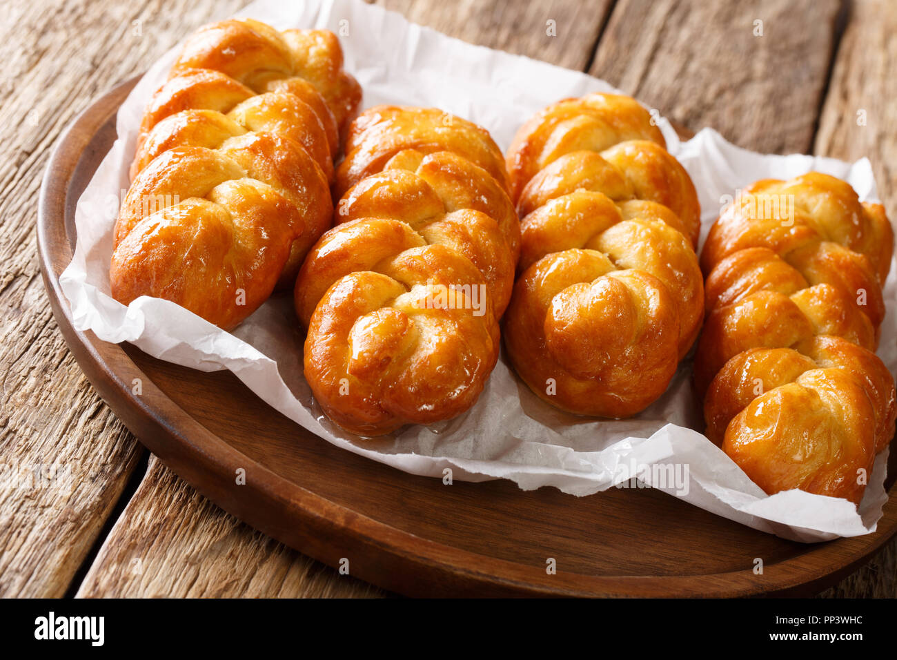 Authentic South African Koeksisters fried sticky donut with lemon syrup ...