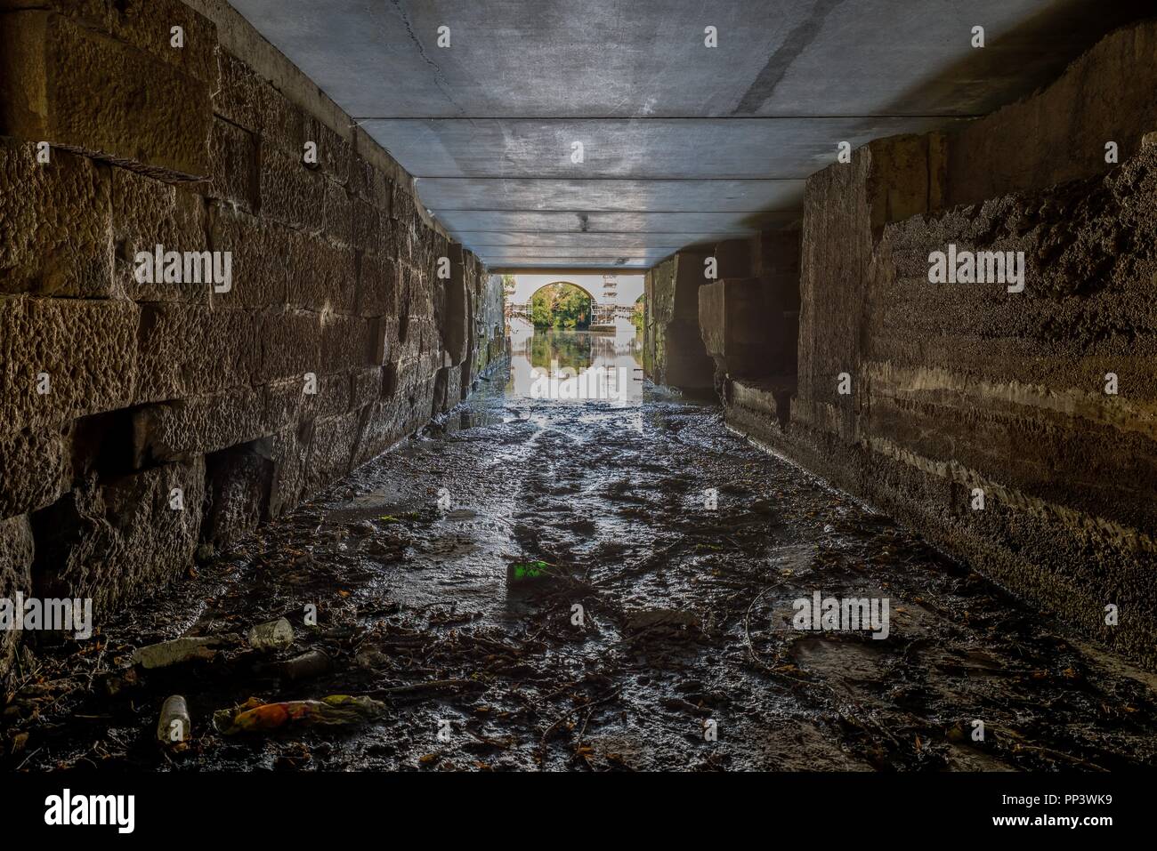 Dry water channel on the Danube in Regensburg, Germany Stock Photo - Alamy