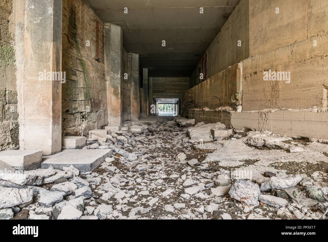 Dry water channel on the Danube in Regensburg, Germany Stock Photo - Alamy