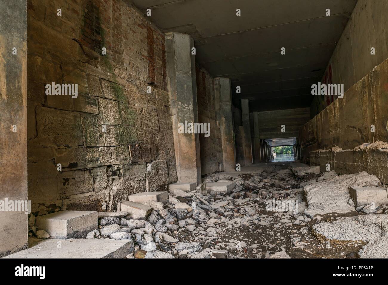 Dry water channel on the Danube in Regensburg, Germany Stock Photo - Alamy