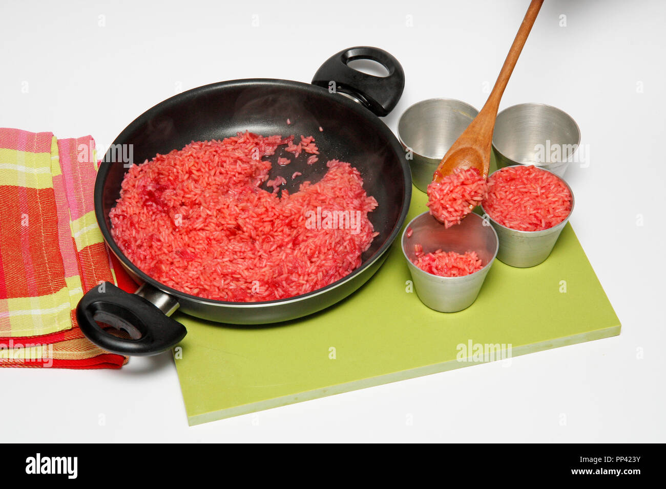 Pink rice with vegetables. Step by step. Prepared dish: BRAE69 Stock ...