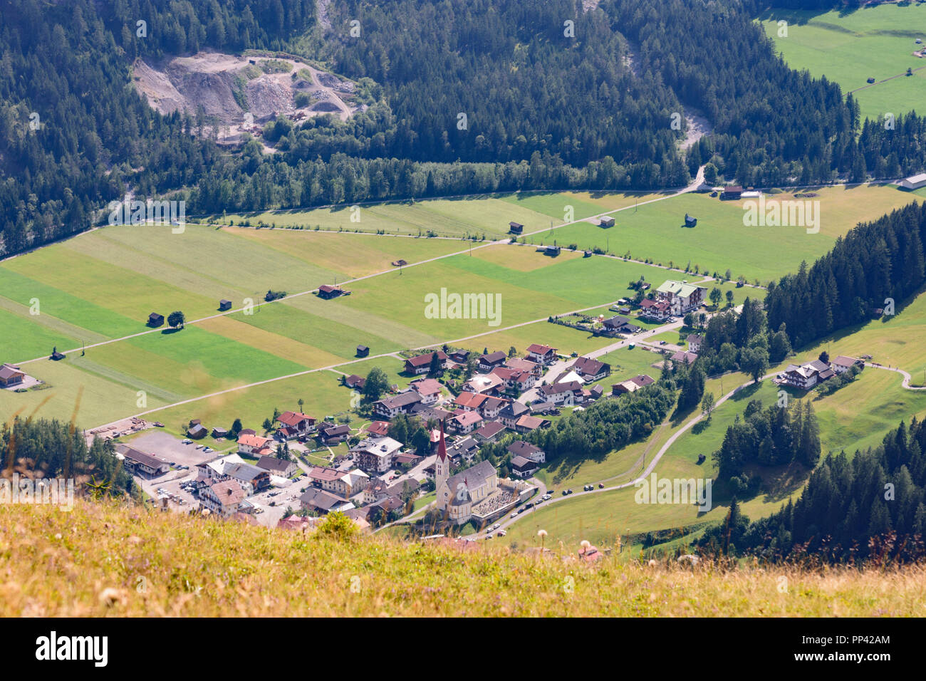 Holzgau: Lechtal (valley of river Lech) and village Holzgau, Lechtal ...