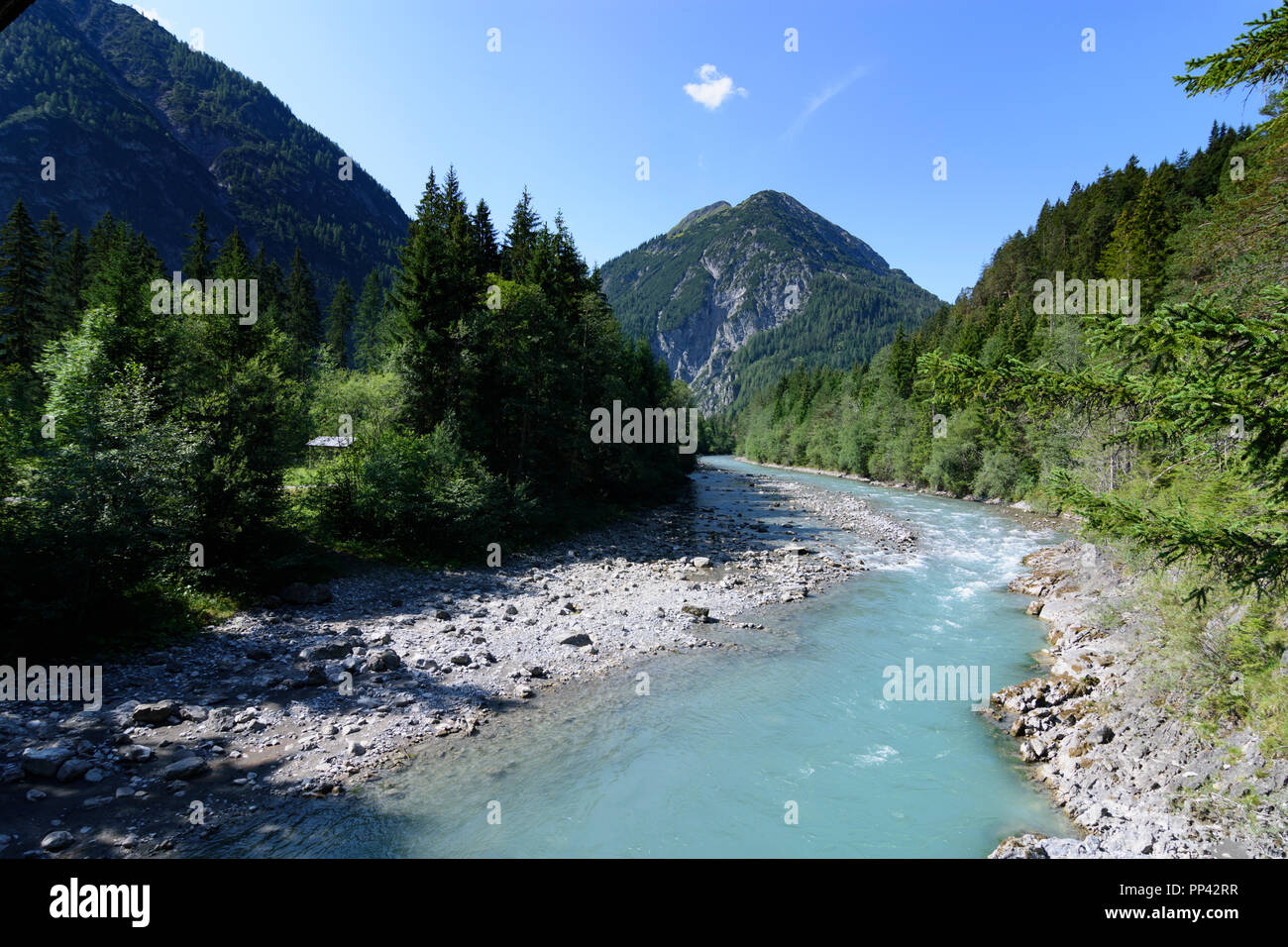 Holzgau: Lechtal (valley of river Lech), Lechtal Valley, Tirol, Tyrol ...