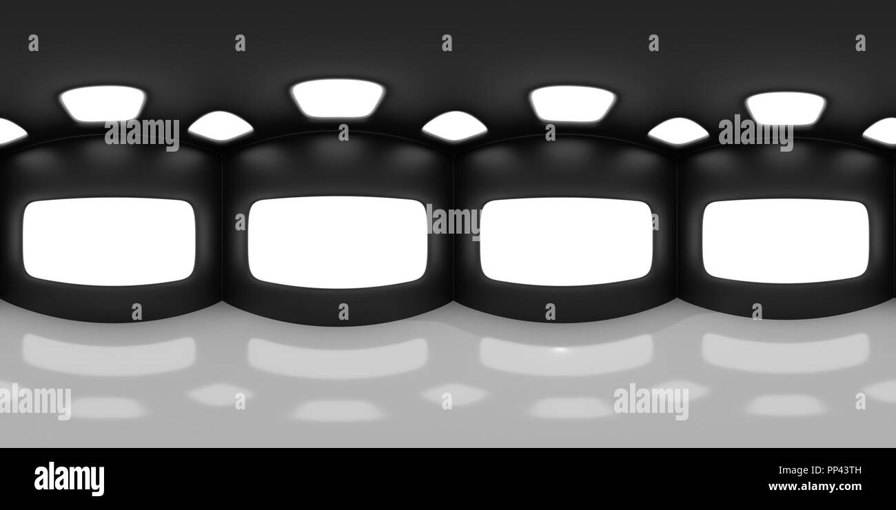 HDRI map, spherical environment panorama background in shades of black ...