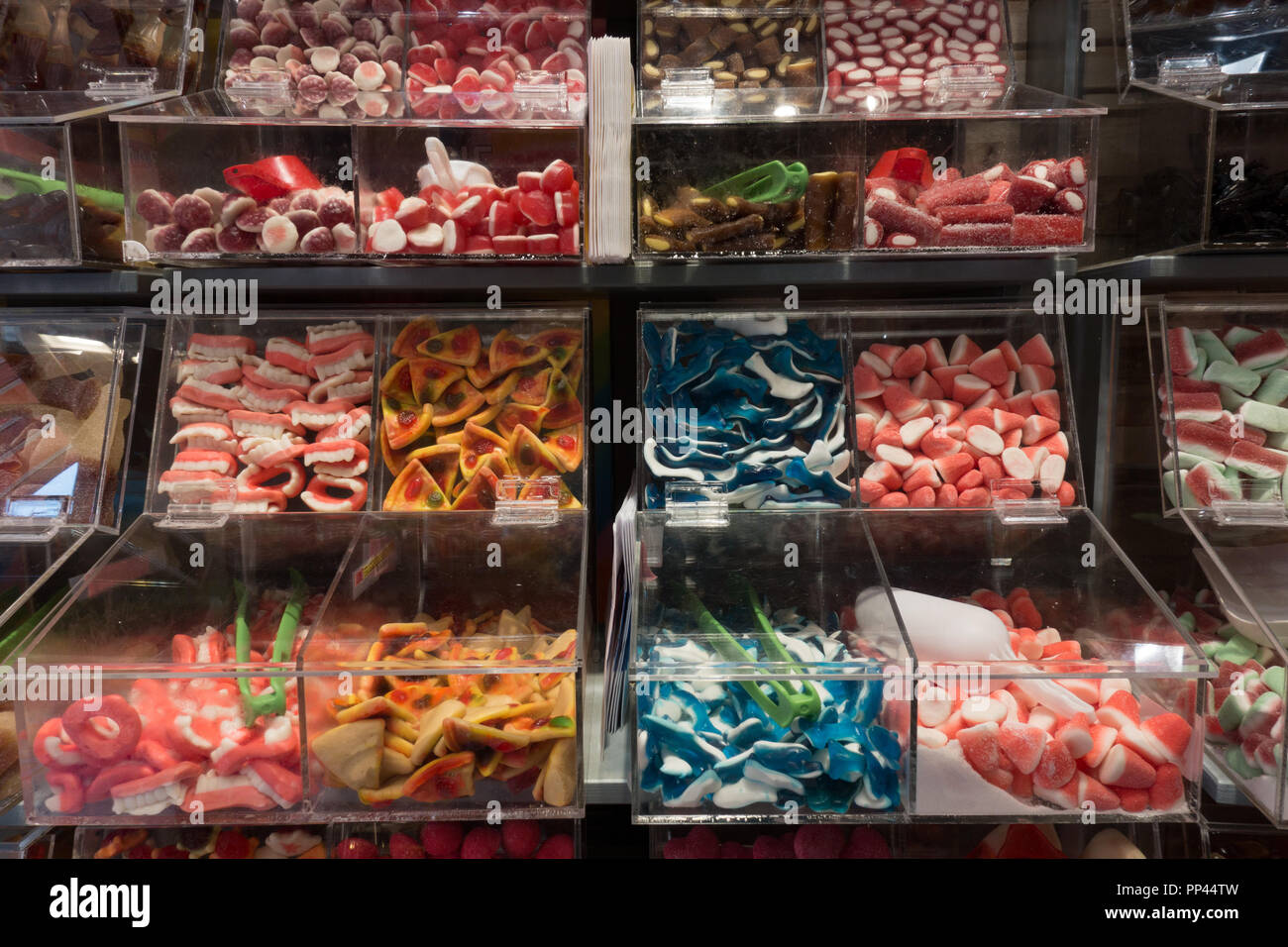 Display of pick and mix sweets in shop. Sardinia. Italy Stock Photo - Alamy