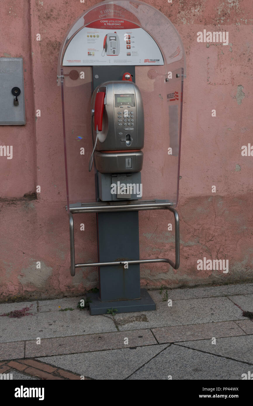 Modern public phone sardinia hi-res stock photography and images - Alamy