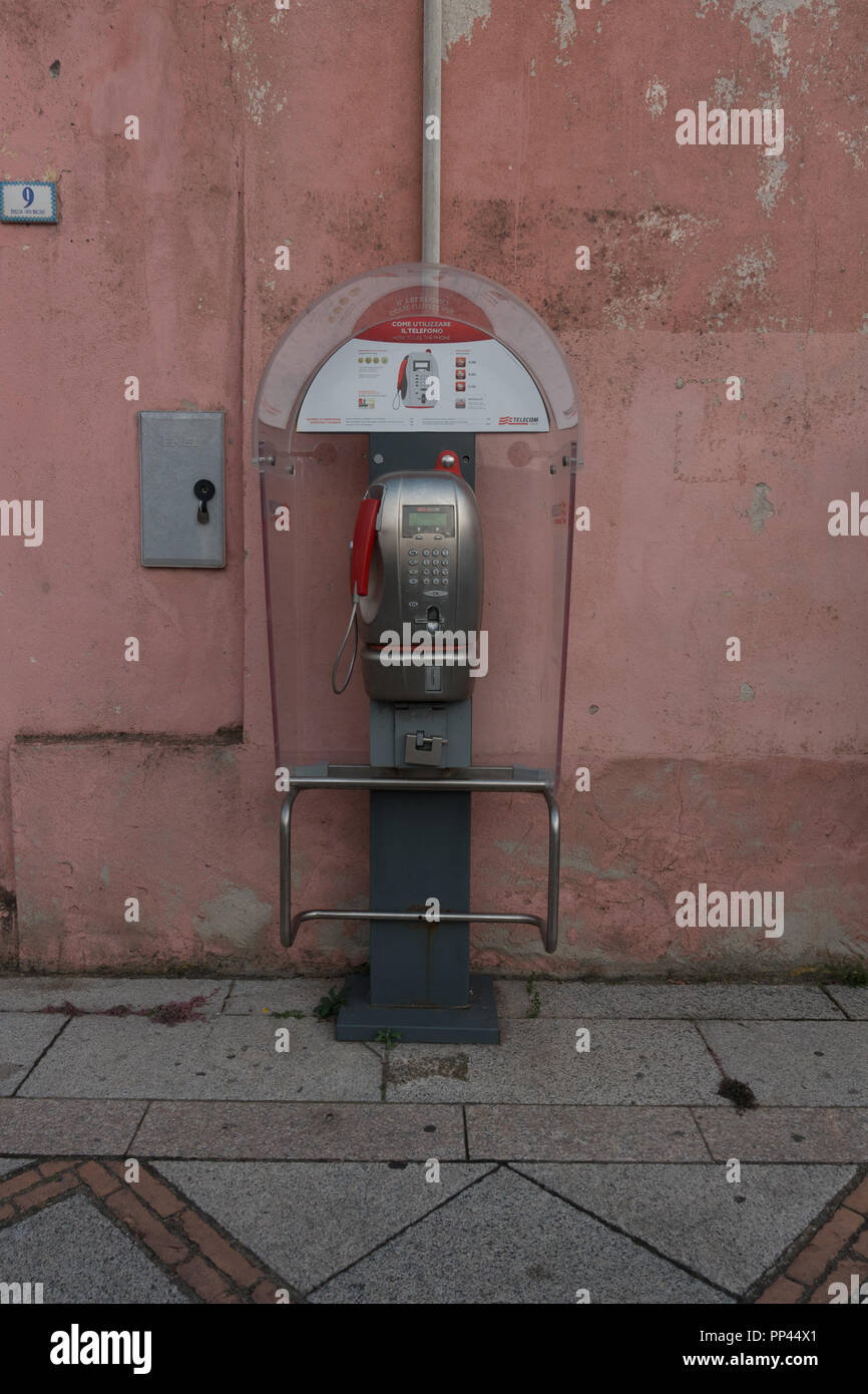 Modern public telephone. Villasimius, Sardinia Stock Photo - Alamy
