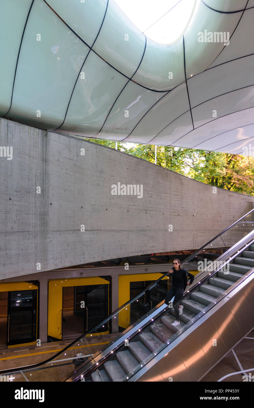 Innsbruck: Hungerburgbahn hybrid funicular railway, station Congress ...