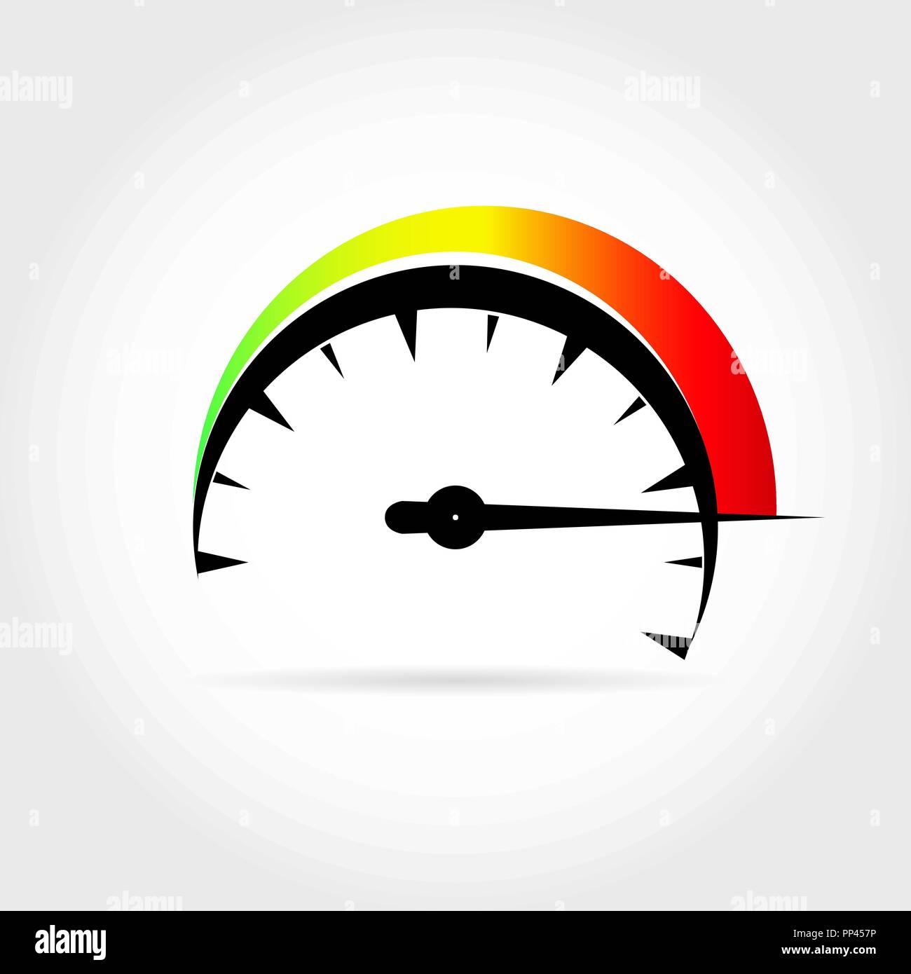 Illustration with a symbolic image of the speedometer and a colored ...