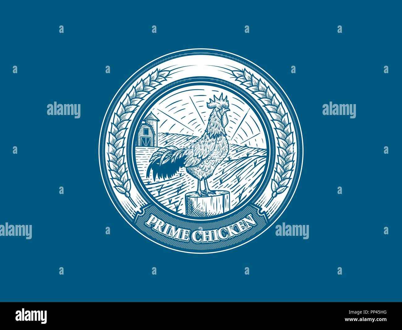 Prime chicken badge number 2 is a modern vector illustration about ...