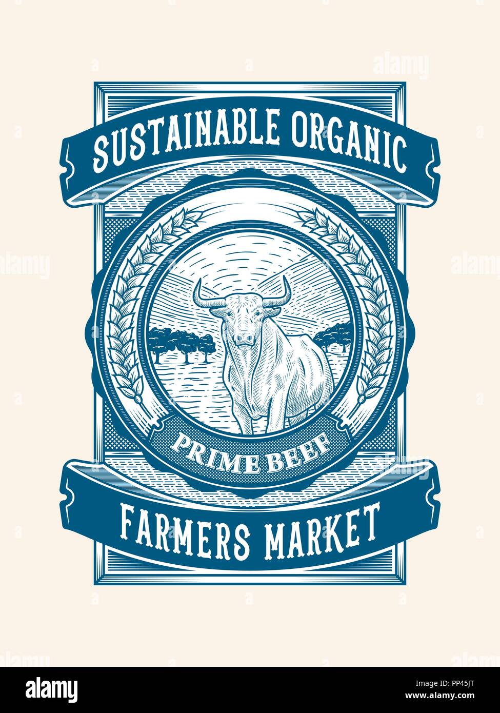 Sustainable organic beef farming packaging design 2 is a vector ... Sustainable organic beef farming packaging design 2 is a vector ...