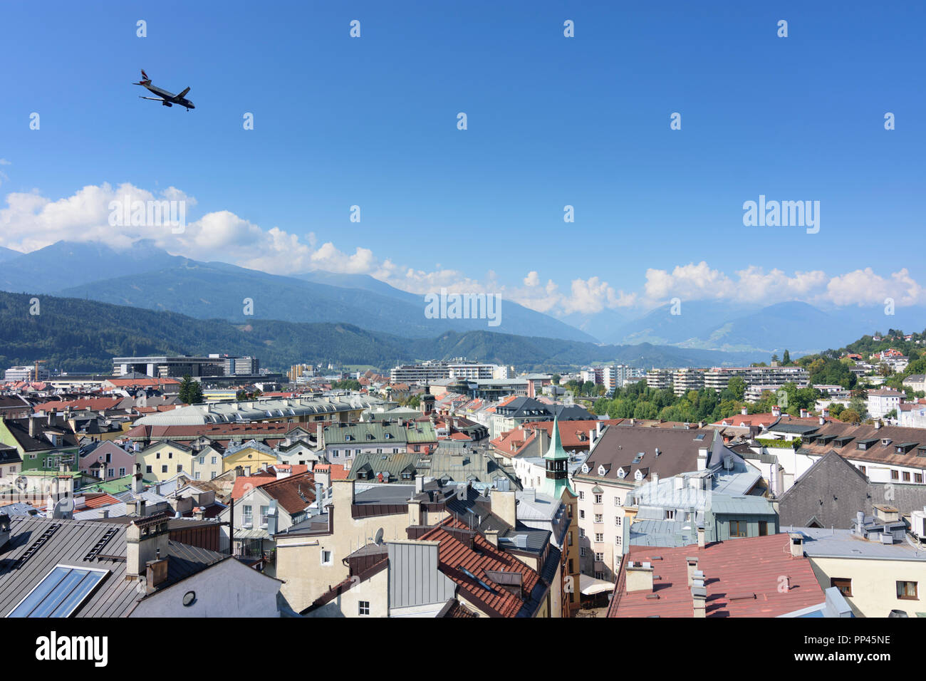 Innsbruck: aircraft plane landing at airport Kranebitter, Region ...