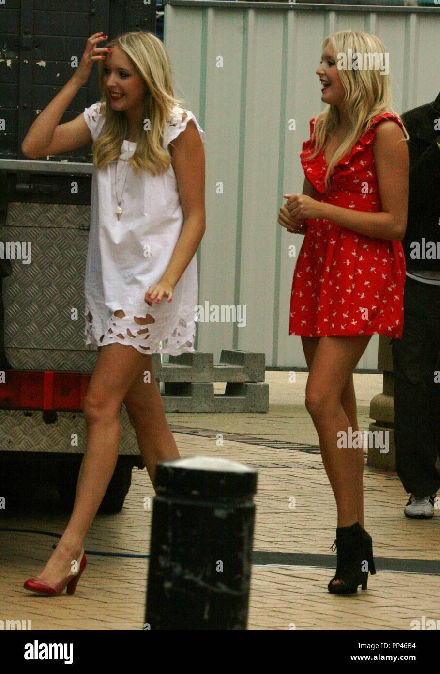 Rhyl,Uk Big Brother twins sam and amanda perform at Fun in the sun ...