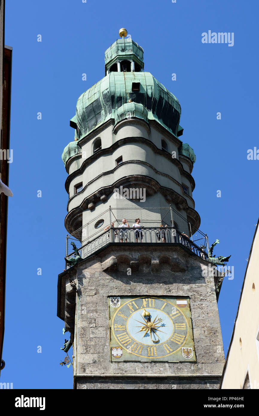 Innsbruck: tower of Stadtturm (city tower) of Altes Rathaus (Old Town ...