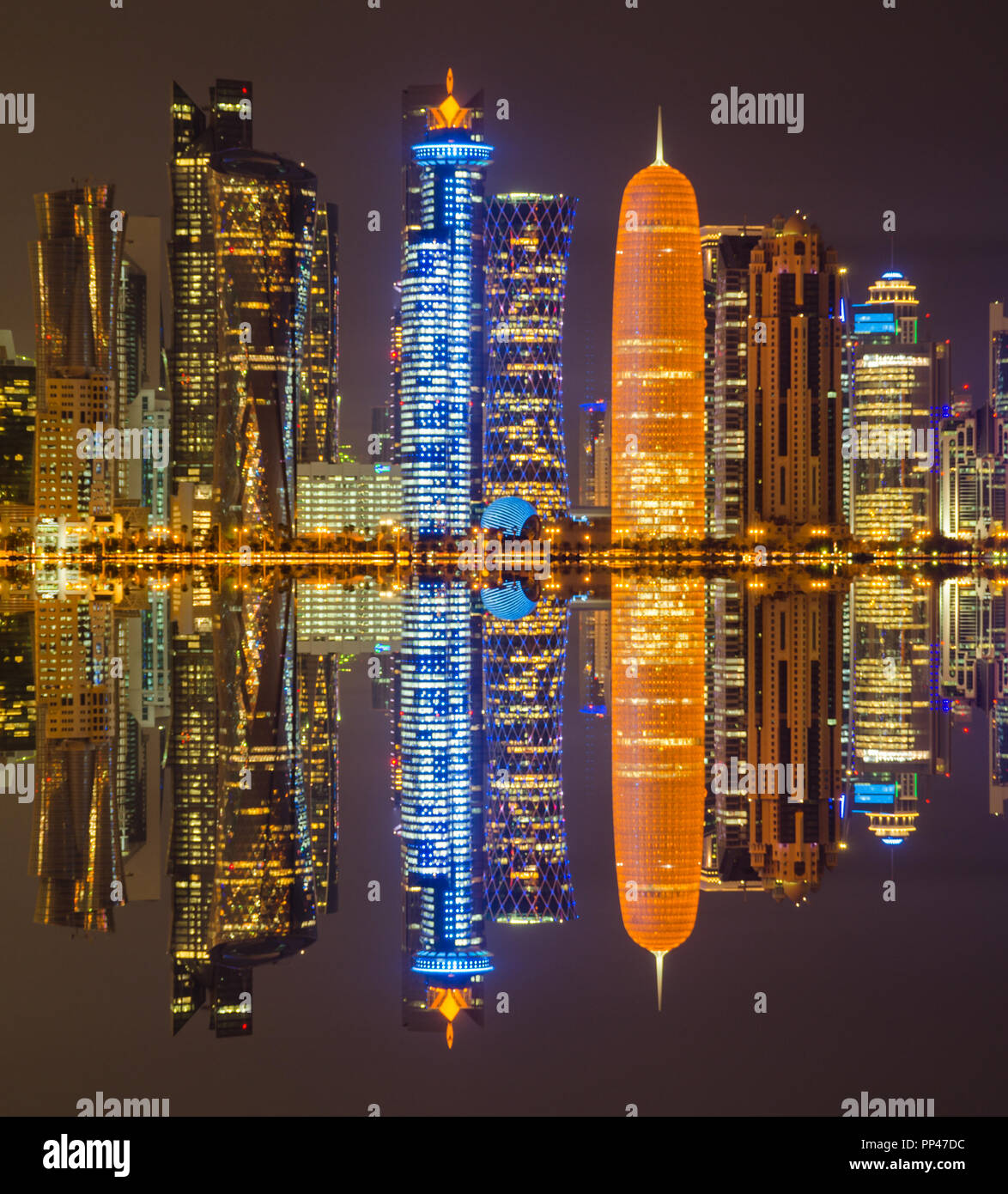 Doha City at night, Qatar Stock Photo - Alamy