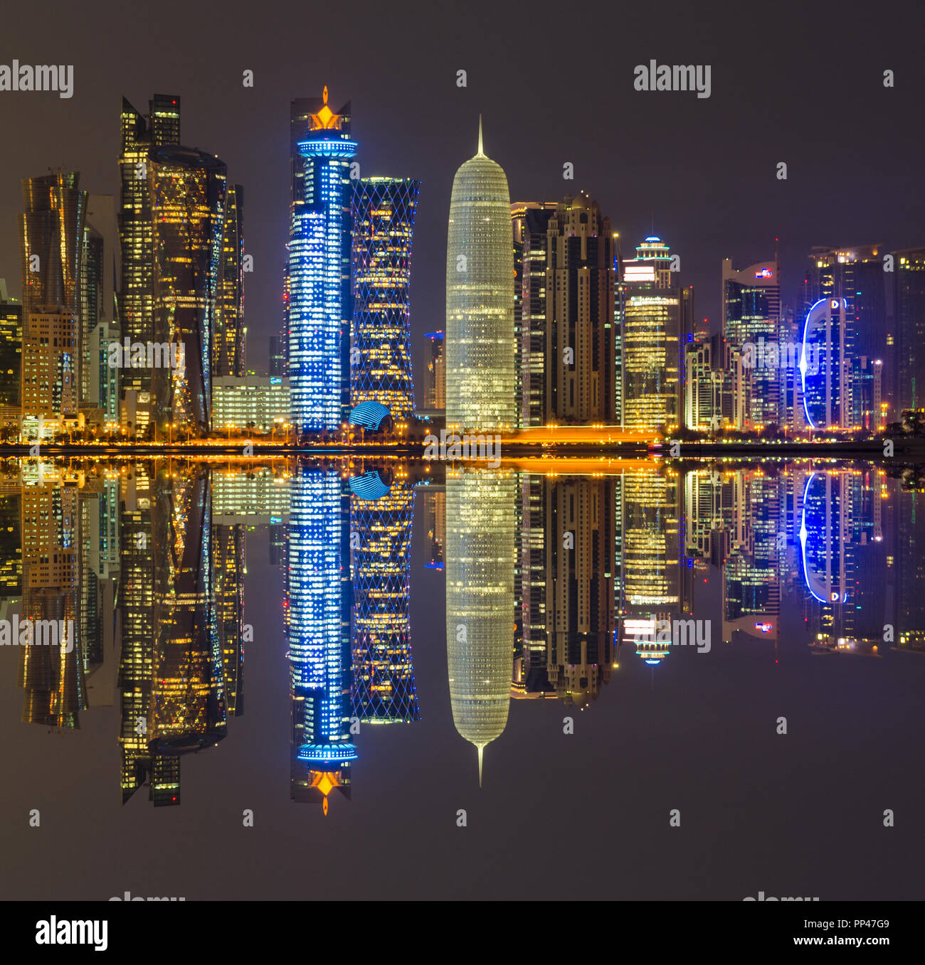 Doha City at night, Qatar Stock Photo - Alamy