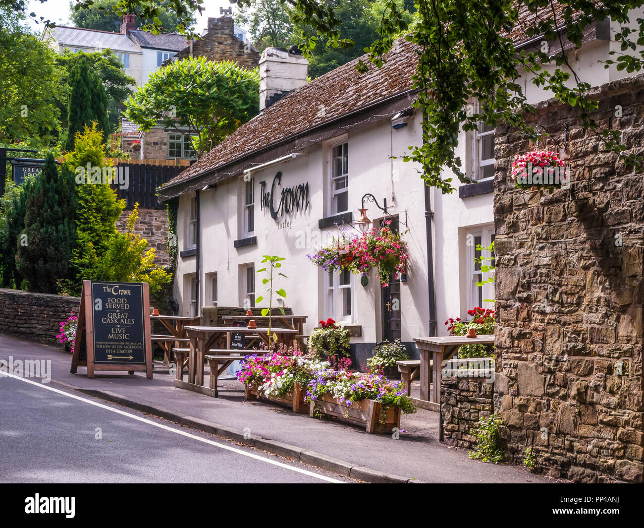 The Crown, pub and restaurant, Totley, Sheffield Stock Photo - Alamy
