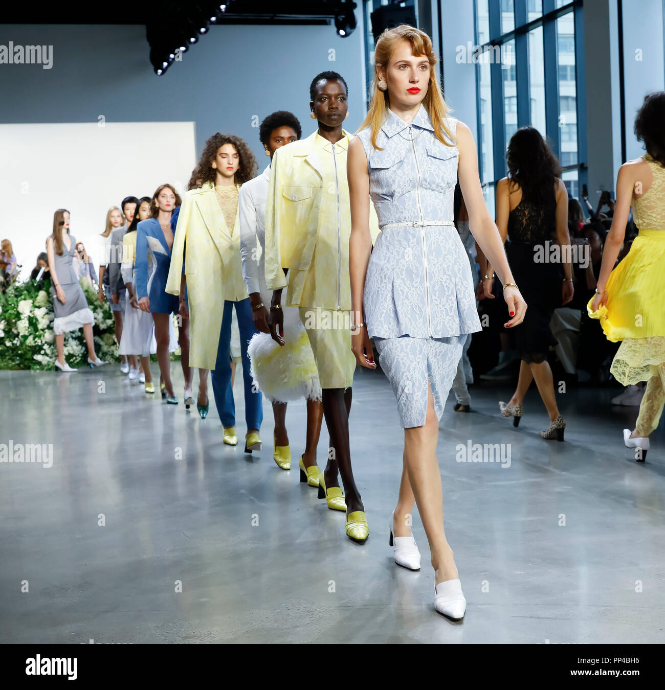 New York, NY, USA - September 12, 2018: Models walk runway to present ...