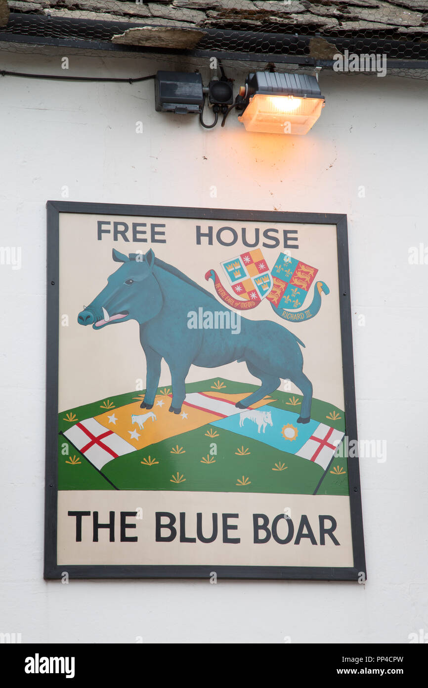 Blue Boar Pub Sign, Chipping Norton; Cotswolds; England; UK Stock Photo ...