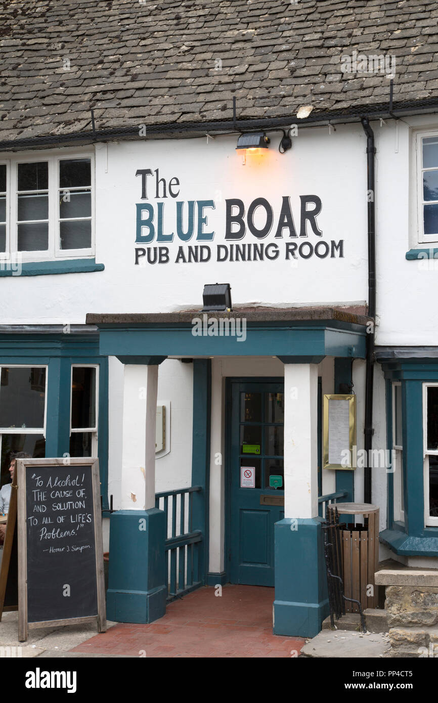Blue Boar Pub Sign, Chipping Norton; Cotswolds; England; UK Stock Photo ...